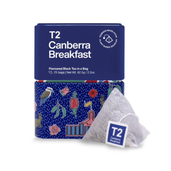 T2 Canberra Breakfast Tea Bag Icon Tin 25 pack - Mamjo Gifts